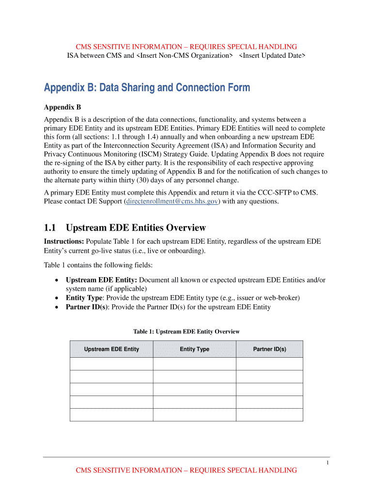 Fillable Online Appendix B: Data Sharing and Connection Form Fax Email ...