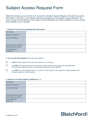 Fillable Online M00484 Subject Access Request Form.docx Fax Email Print ...
