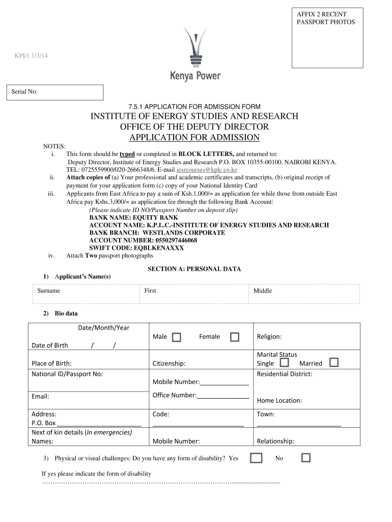 Fillable Online Application Form - Institute of Energy Studies ...