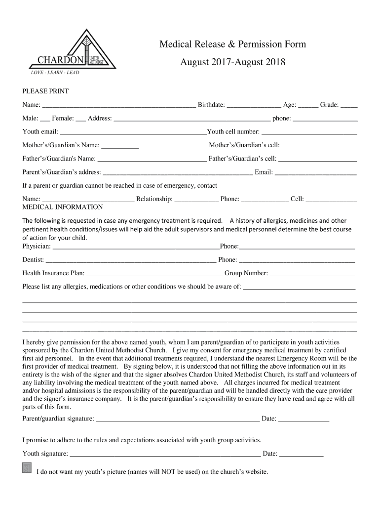Fillable Online B.L.A.S.T. Annual Medical Release & Permission Form Fax Email Print - pdfFiller