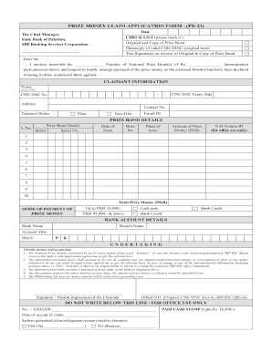 Fillable Online (38264) (Form PB-23-A) For Prizes above Rs. 10,000/- The ... Fax Email Print ...