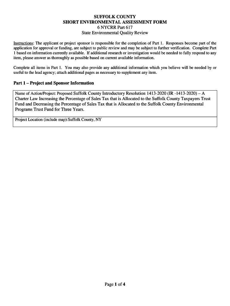 Fillable Online DOC Short Environmental Assessment Form - Suffolk ...