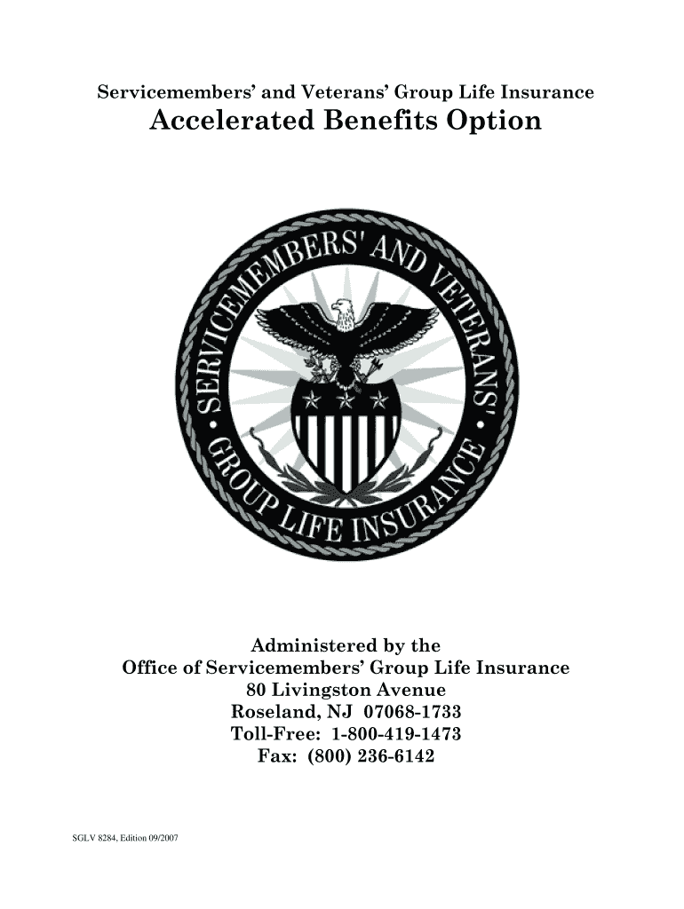 Fillable Online SGLV 8284, SGLI and VGLI Accelerated Benefits Package ...