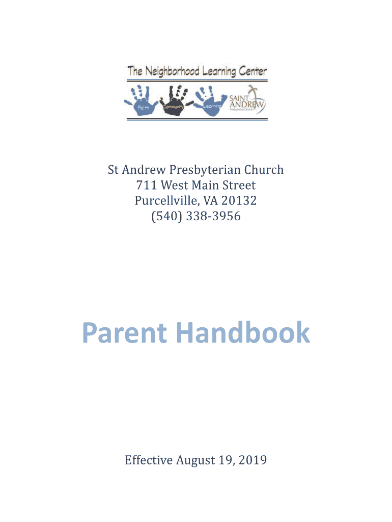 Fillable Online PARENT HANDBOOK ACKNOWLEDGEMENT By signing below, I ... Fax Email Print - pdfFiller