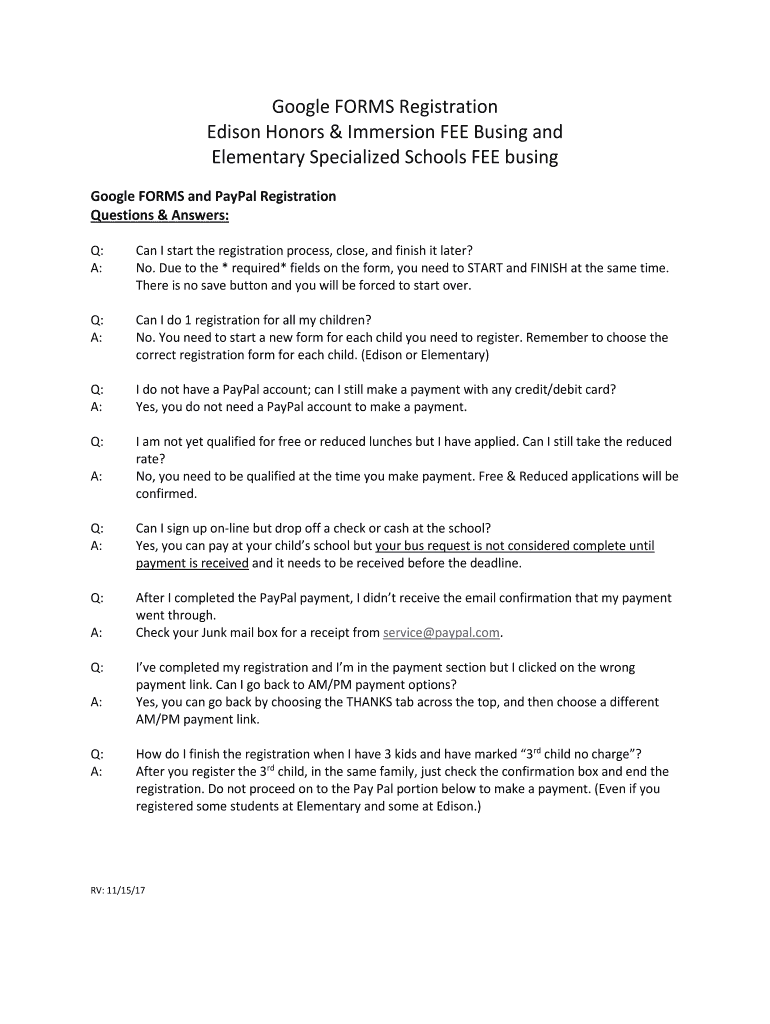 Fillable Online Q and A Sheet for using Google Forms and PayPal Fax ...