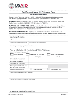 Fillable Online Attachment 2. Paid Parental Leave (PPL) Request Form ...