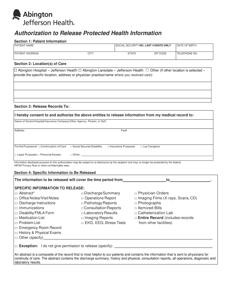 Fillable Online Voice Mail Authorization - Abington Fax Email Print ...