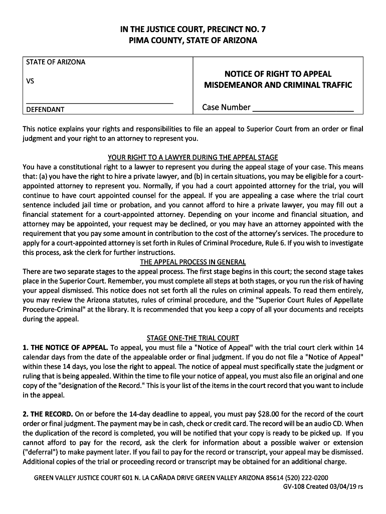 Fillable Online IN THE JUSTICE COURT, PRECINCT NO. 7 PIMA COUNTY, STATE ... Fax Email Print ...