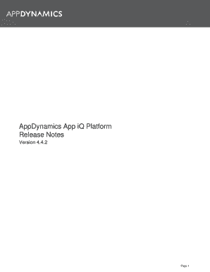 Fillable Online AppDynamics App iQ Platform Documentation Release Notes ...