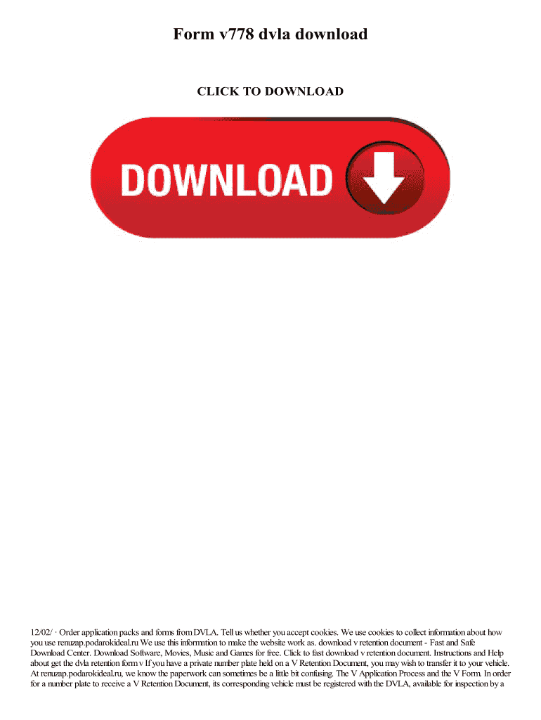 Fillable Online Form v778 dvla download Fax Email Print - pdfFiller