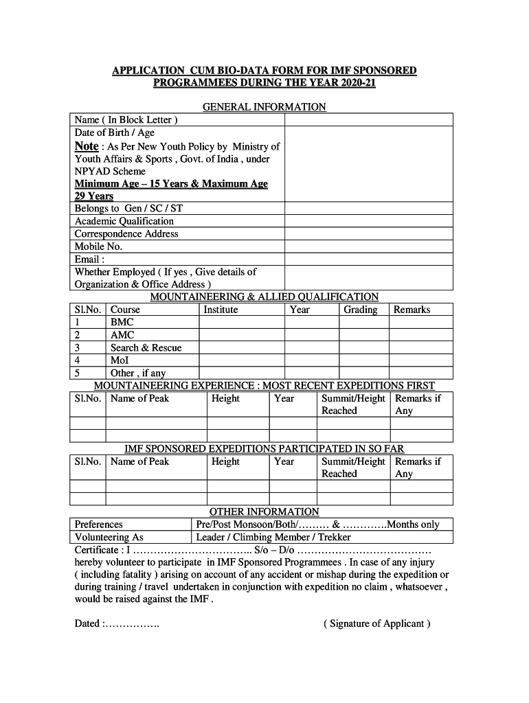 Imf Application Form - Fill Online, Printable, Fillable, Blank | pdfFiller