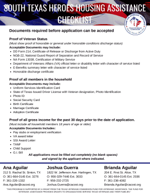 Fillable Online south texas heroes housing assistance checklist ...
