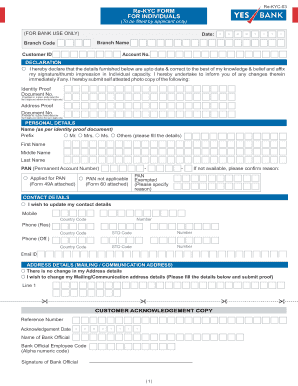 Fillable Online PDF KYC Application form for Individuals (Mandatory ...