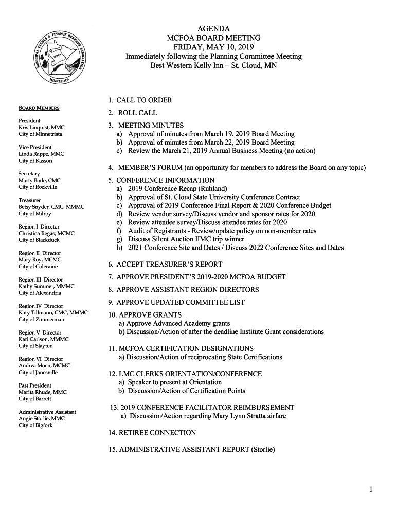 Fillable Online Best Western Kelly Inn, 100 4th - MCFOA Fax Email Print ...