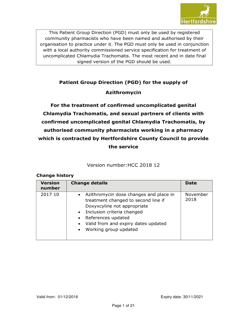 Fillable Online Fillable Online This Patient Group Direction (PGD) must ...