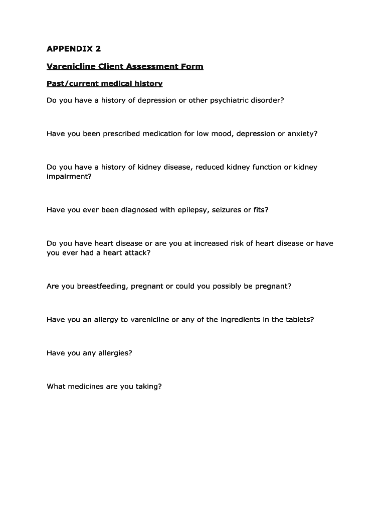 Fillable Online APPENDIX 2 Client Assessment Form Fax Email Print - pdfFiller