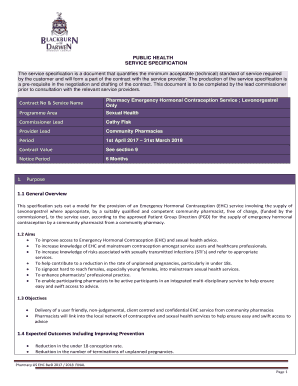 Fillable Online The service specification is a document that quantifies ...