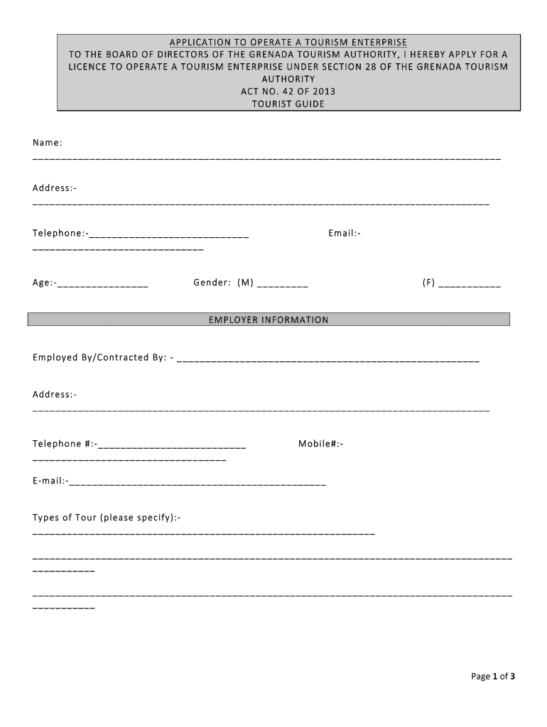 Tour Guide Application Form - Fill Online, Printable, Fillable, Blank ...