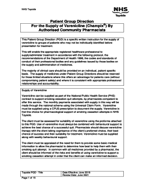 Fillable Online PDF Patient Group Direction for the supply of by ...