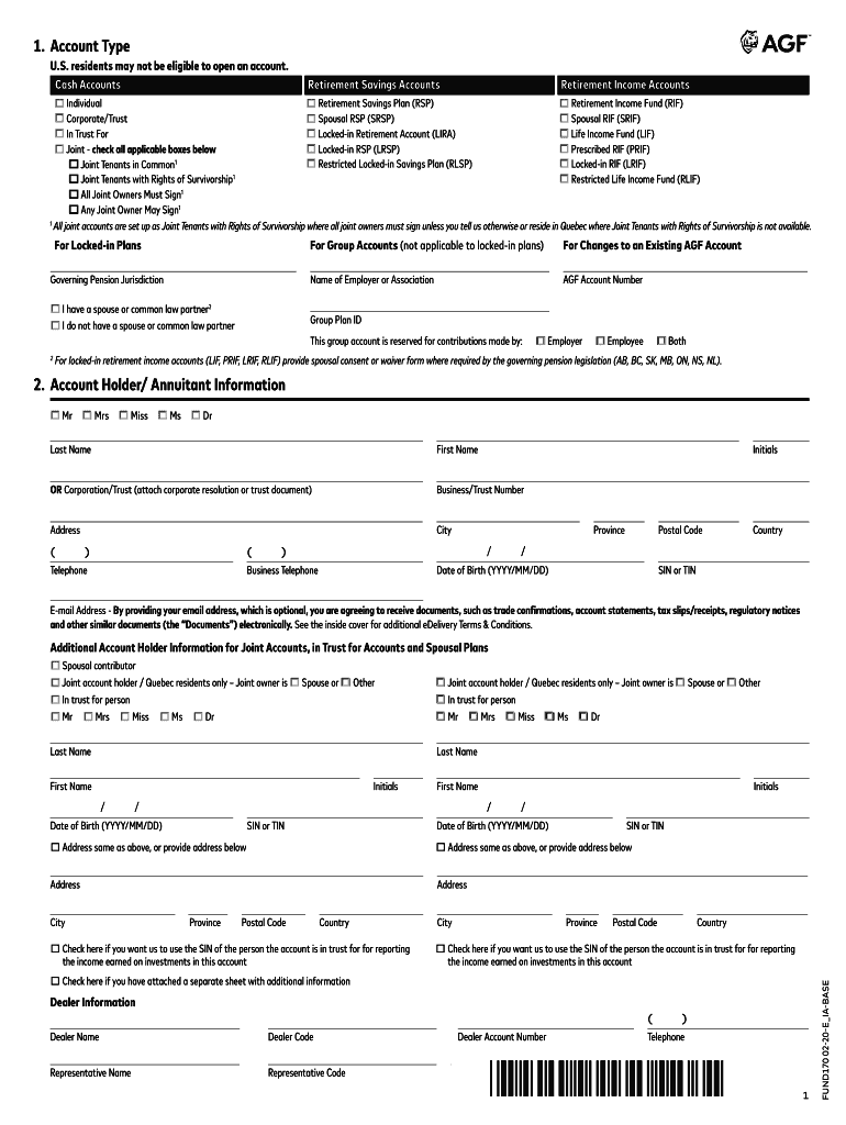 Fillable Online agf forms Fax Email Print - pdfFiller