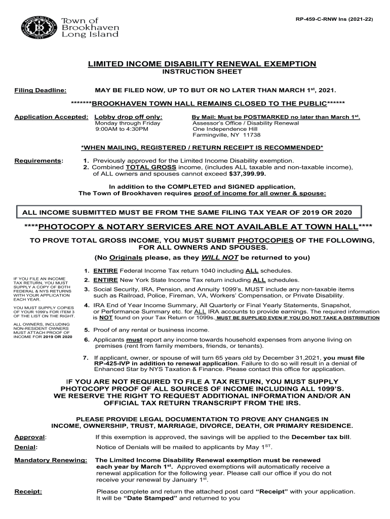 Fillable Online RP-459-C-RNW Ins (2021-22) Fax Email Print - pdfFiller