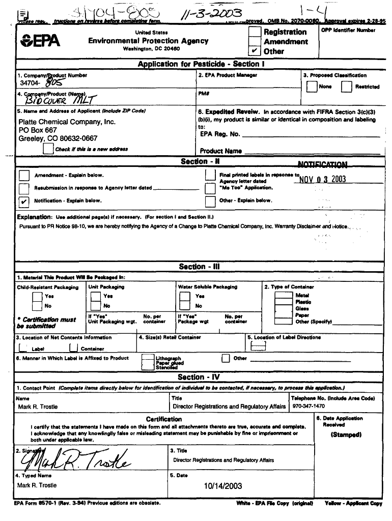 Fillable Online U.S. EPA, Pesticide Product Label, BIOCOVER MLT, 11/03 ...