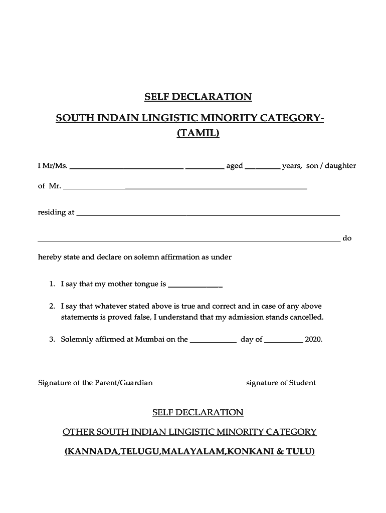 Format Of Affidavit For Declaration - Fill Online, Printable, Fillable ...