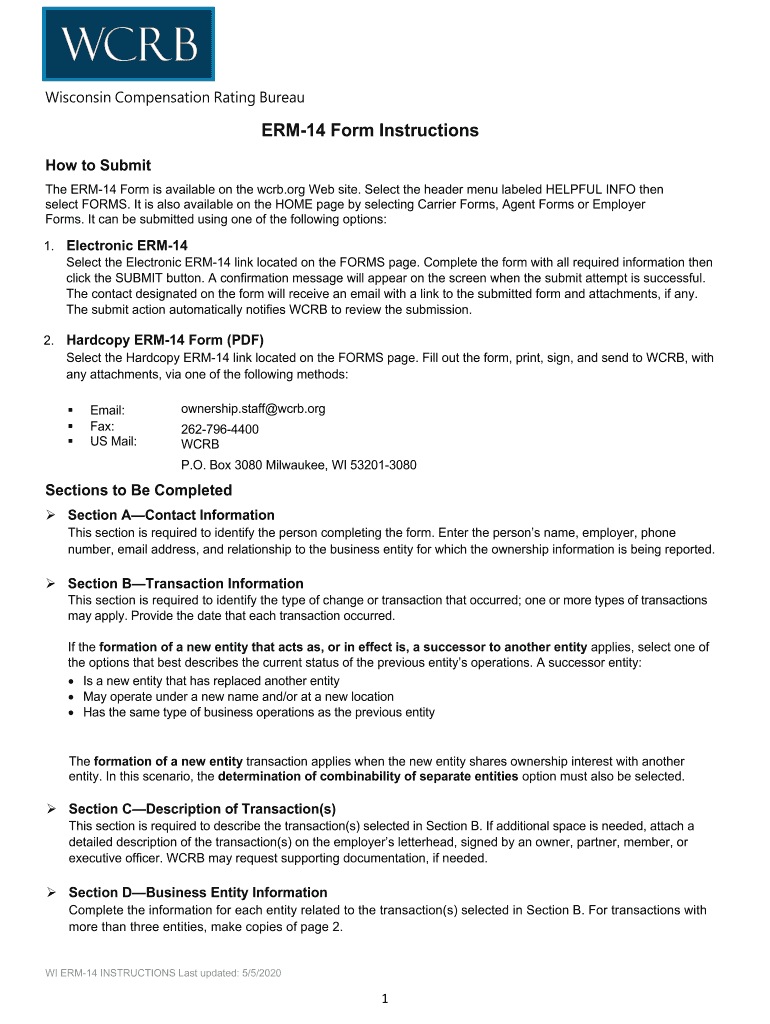 Fillable Online Page Not Found - Wisconsin Compensation Rating Bureau ...