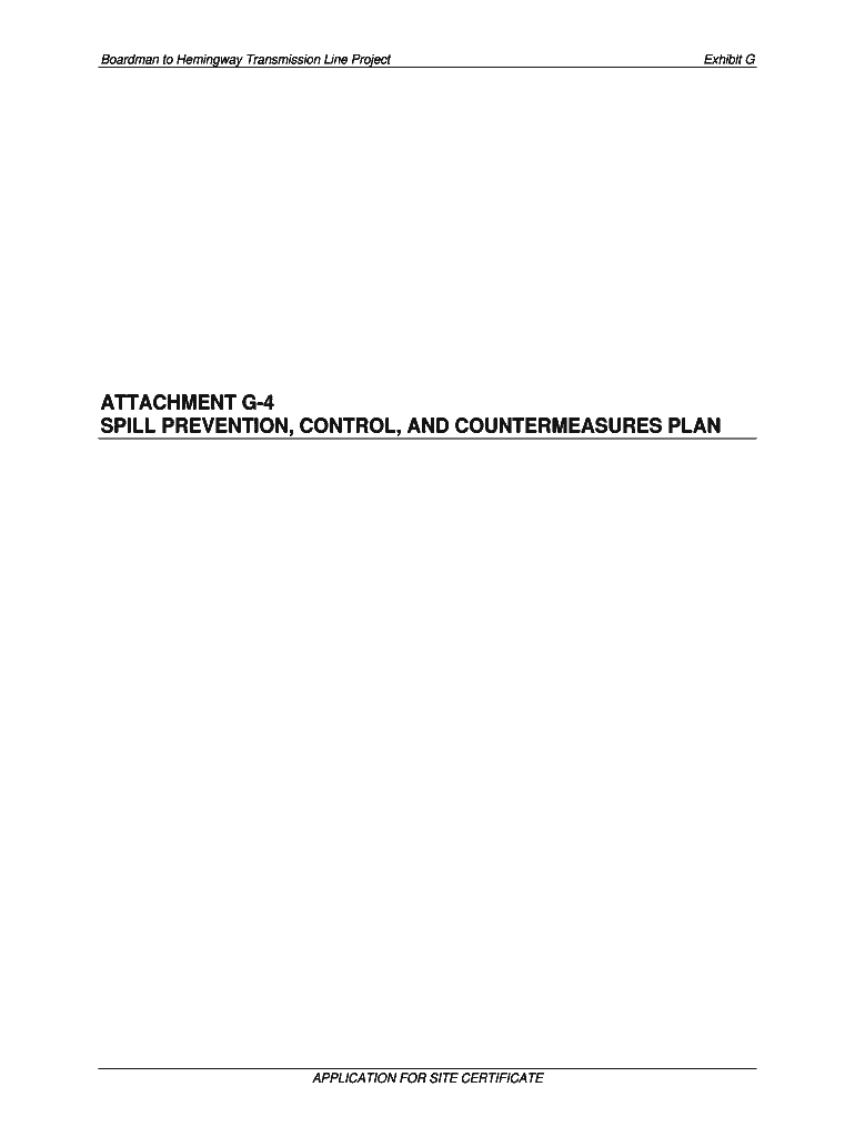 Fillable Online Attachment G-4 Draft Spill Prevention Control and ...