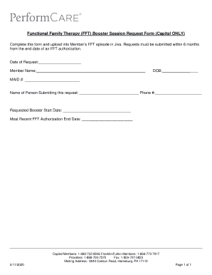 Fillable Online Functional Family Therapy (FFT) Booster Session Request ...