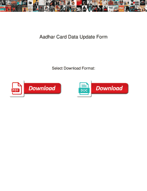 Fillable Online Aadhar Card Data Update Form. Aadhar Card Data Update ...