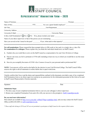 Fillable Online Nomination Form Template - Sample Forms Fax Email Print ...
