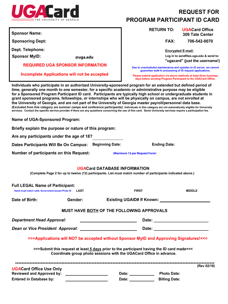 Uga Student Id Card - Fill Online, Printable, Fillable, Blank | pdfFiller