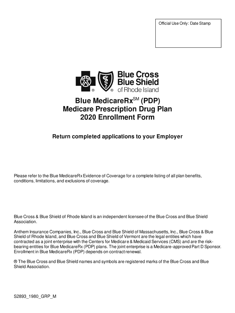 Fillable Online Group Blue MedicareRx Enrollment Form Fax Email Print ...