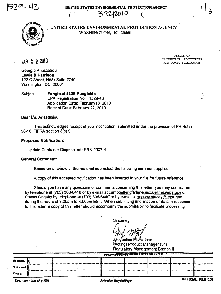 Fillable Online US EPA, Pesticide Product Label, FUNGITROL 440S ...