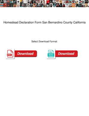 Fillable Online Homestead Declaration Form San Bernardino County ...