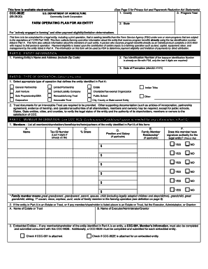 Fillable Online CCC-902E FARM OPERATING PLAN FOR AN ENTITY PART A ...