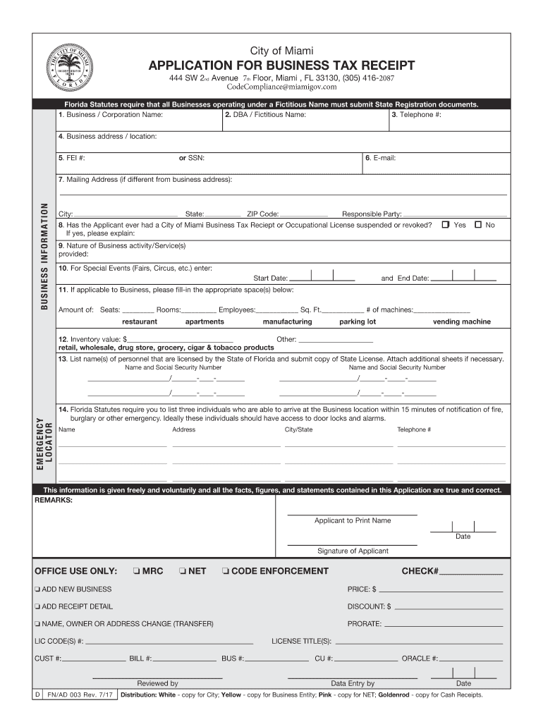 Business Tax Receipt Fill Out Sign Online DocHub