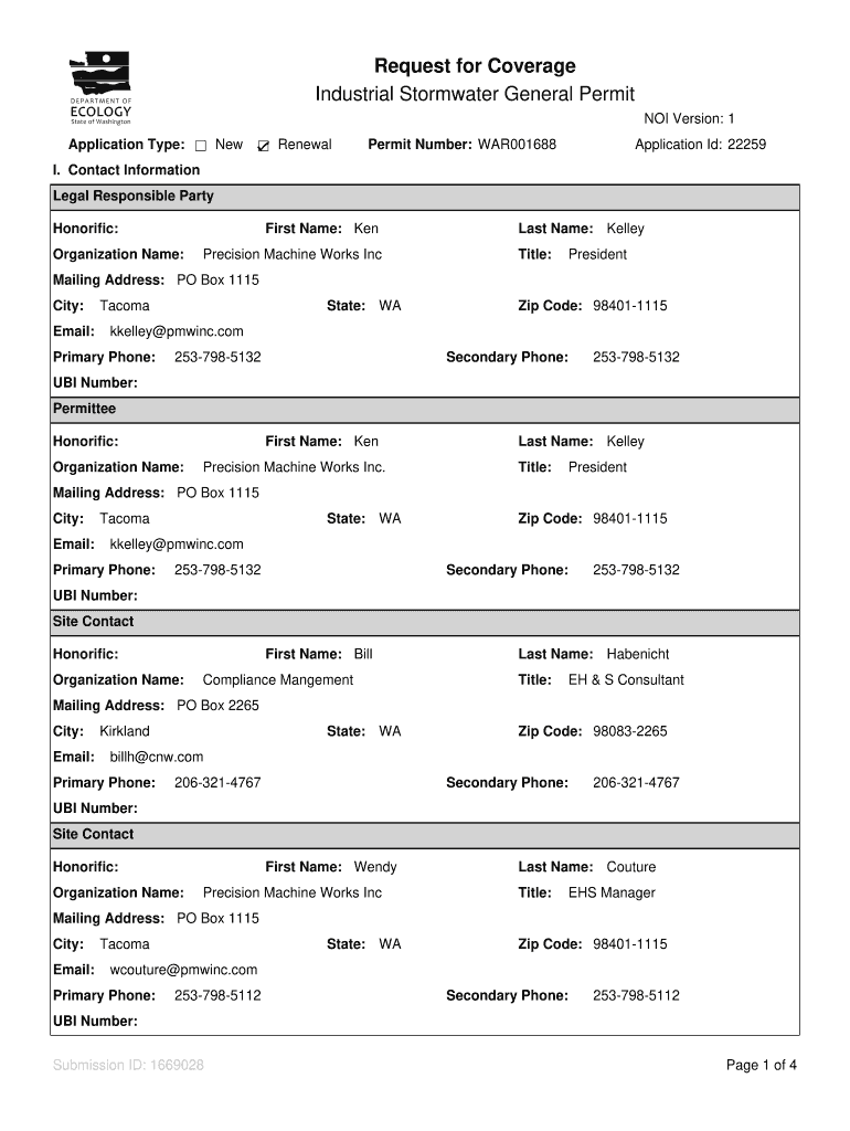 Fillable Online Permit Number: WAR001688 Fax Email Print - pdfFiller