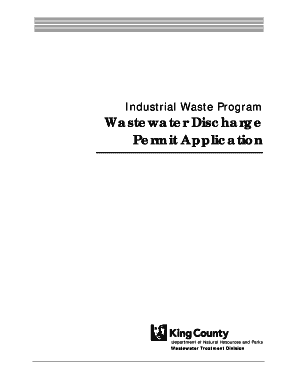 Fillable Online Industrial Waste Program Wastewater Discharge Permit ...