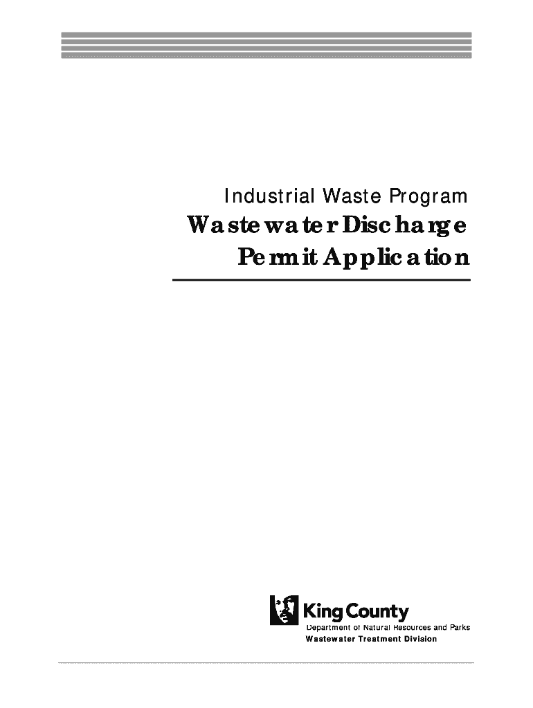 Fillable Online Industrial Waste Program Wastewater Discharge Permit ...