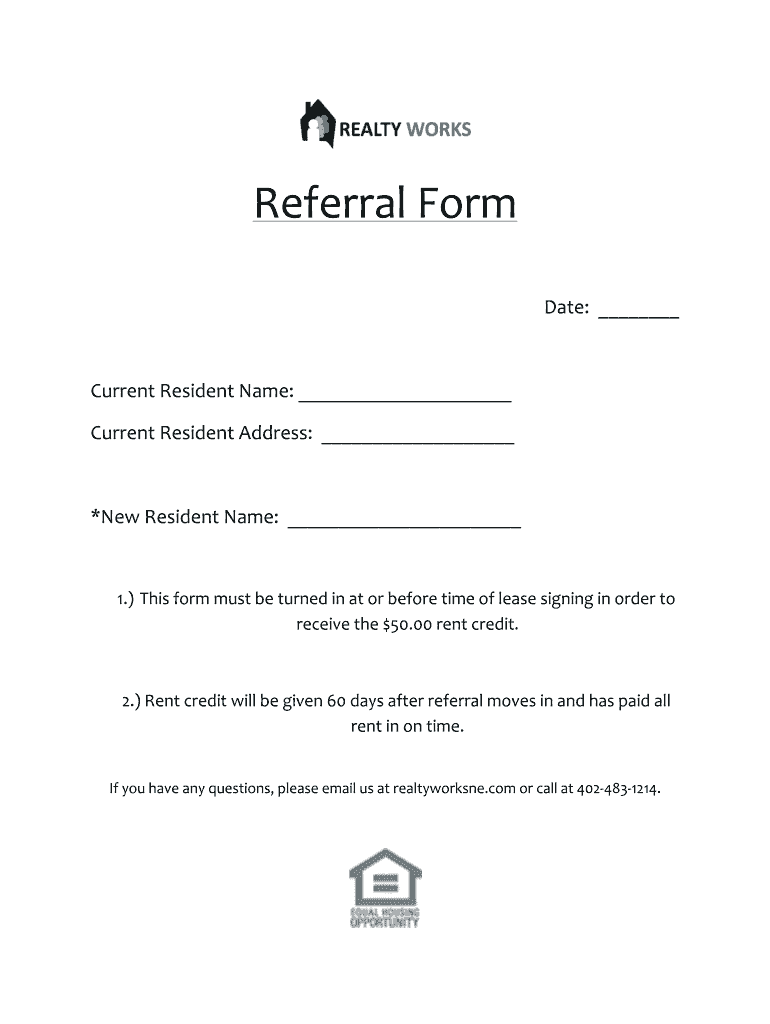 Fillable Online Resident Referral Form.docx Fax Email Print - pdfFiller