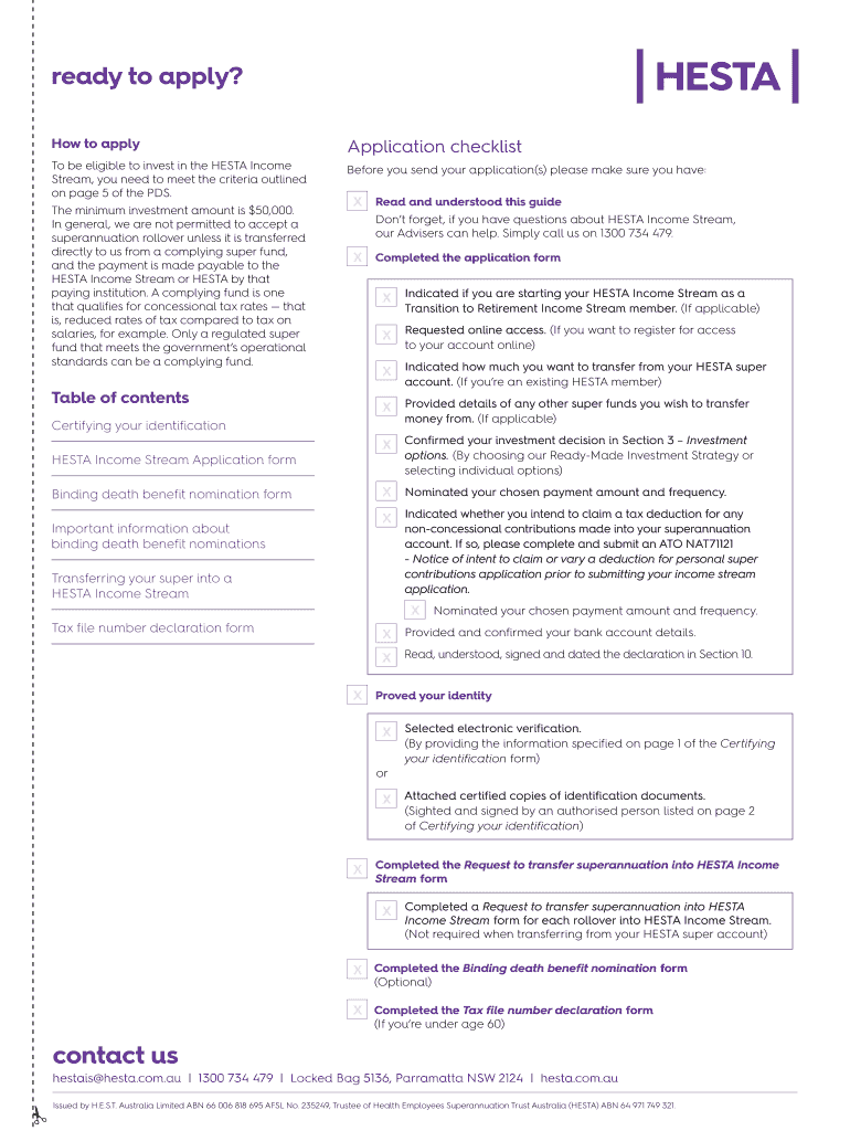 Fillable Online Get the HESTA-super-PDS pdf, 975 kB HESTA Product ...