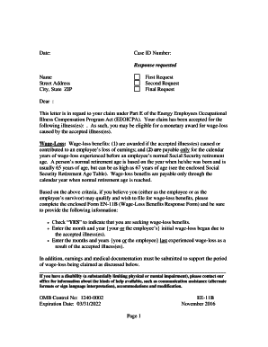 Fillable Online EN-11B Wage-Loss Benefits Response Form Fax Email Print ...