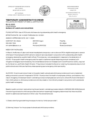 Fillable Online FILING CAPTION: Use of OFLA sick child leave during ...