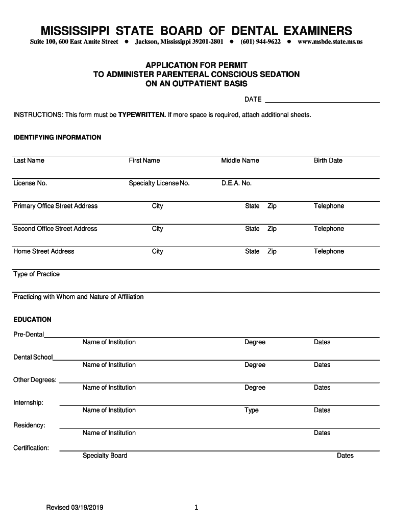 Fillable Online Staff - Mississippi State Board of Dental Examiners ...