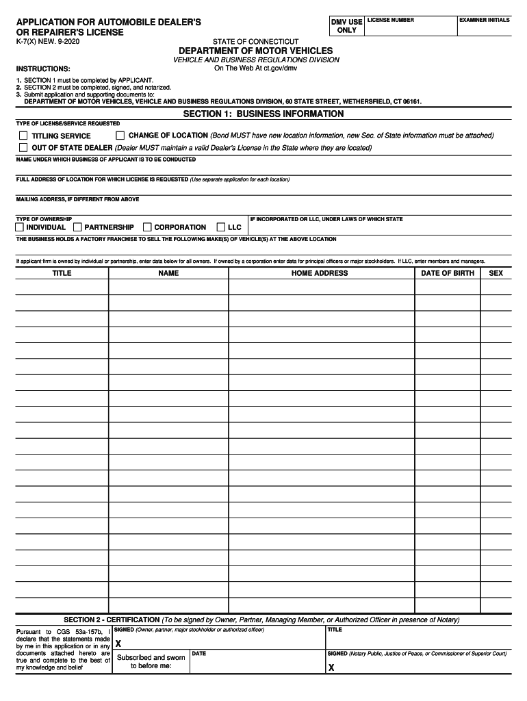 Fillable Online K41A Checklist for a DMV Business License Company Name ...