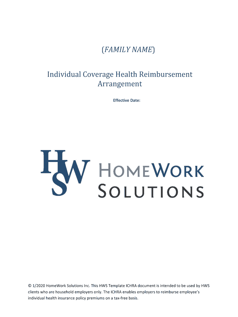 Fillable Online 2020 HWS Family Individual Coverage Health ...