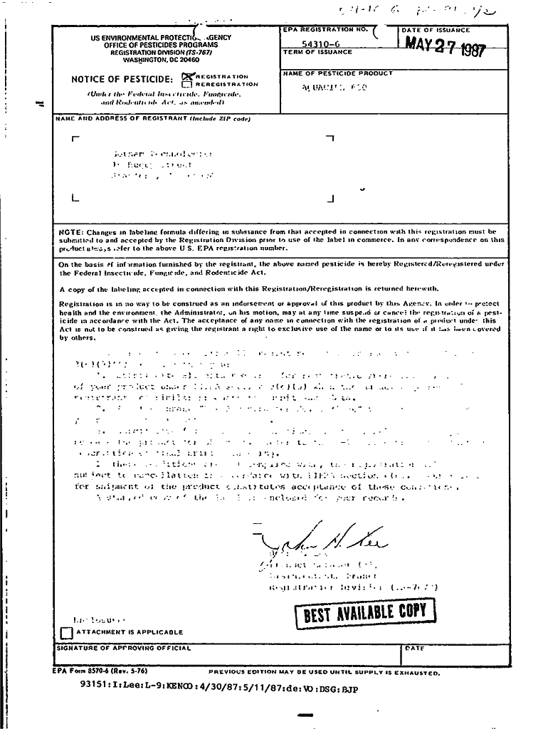 Fillable Online U.S. EPA, Pesticide Product Label, AQUACIDE 600, 05/27 ...