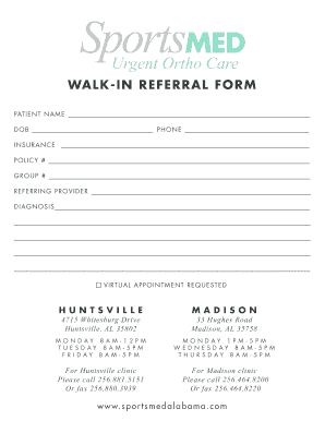 Fillable Online urgent clinic referral form Fax Email Print - pdfFiller
